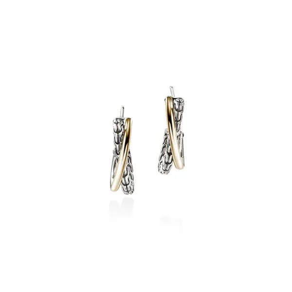 John Hardy Jh Essential Crossover Gold Hoop Earrings - Sterling Silver