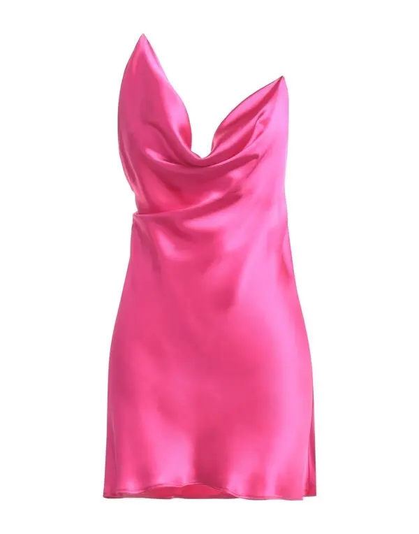 knee length dresses for ladies Silk Slip Mini Dress in Fuchsia main image 1
