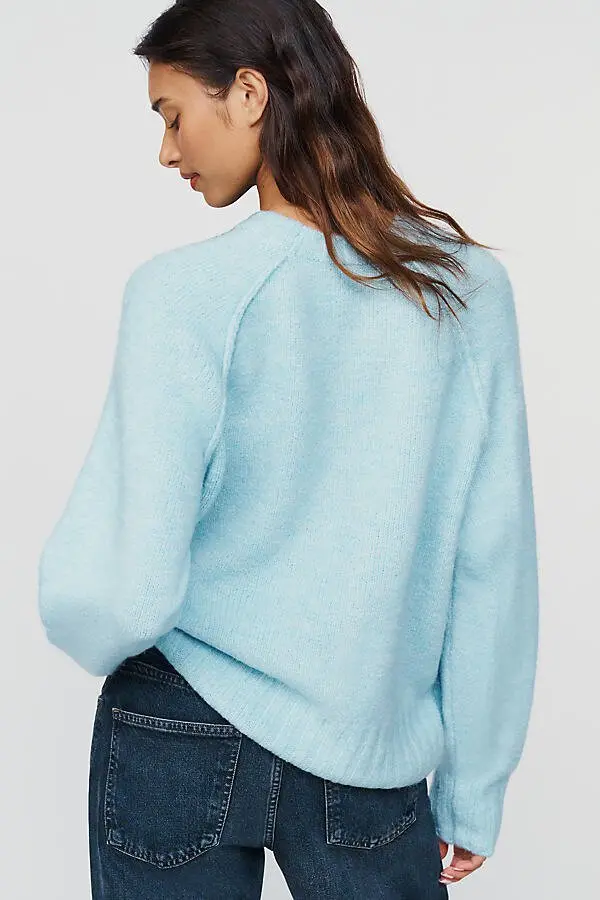 Anthropologie Chunky Crew-neck Sweater - Sky