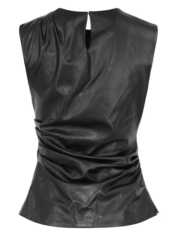 Simkhai Wynter Draped Leather Top