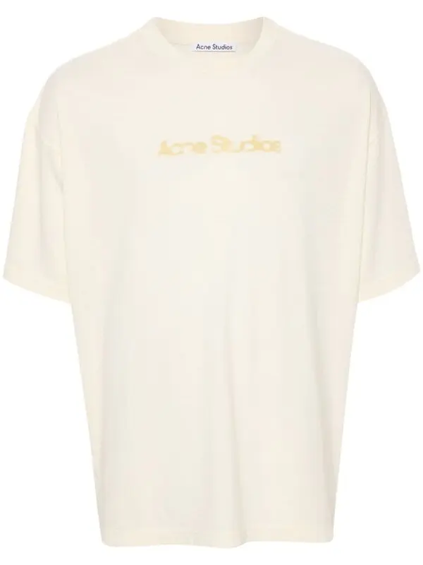 Acne Studios Blurred Logo T-Shirt In Yellow - 40% Off | Editorialist