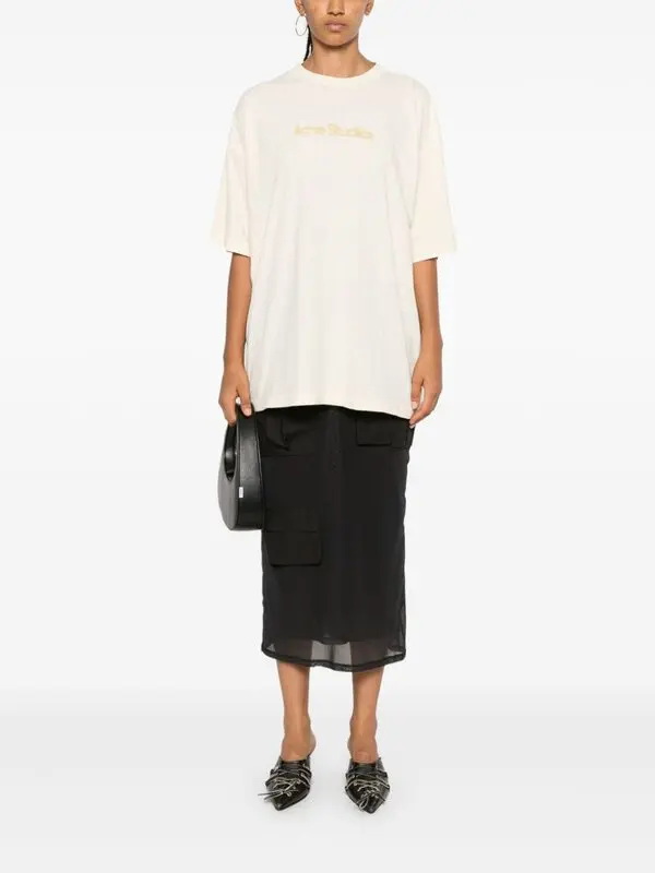 Acne Studios Blurred Logo T-Shirt In Yellow - 40% Off | Editorialist