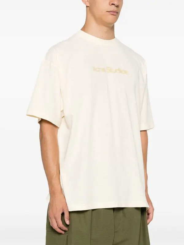 Acne Studios Blurred Logo T-Shirt In Yellow - 40% Off | Editorialist