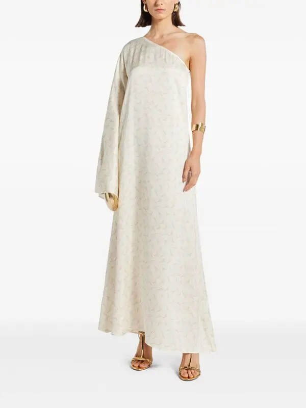 ROTATE BY BIRGER CHRISTENSEN Printed One-shoulder Maxi Dress