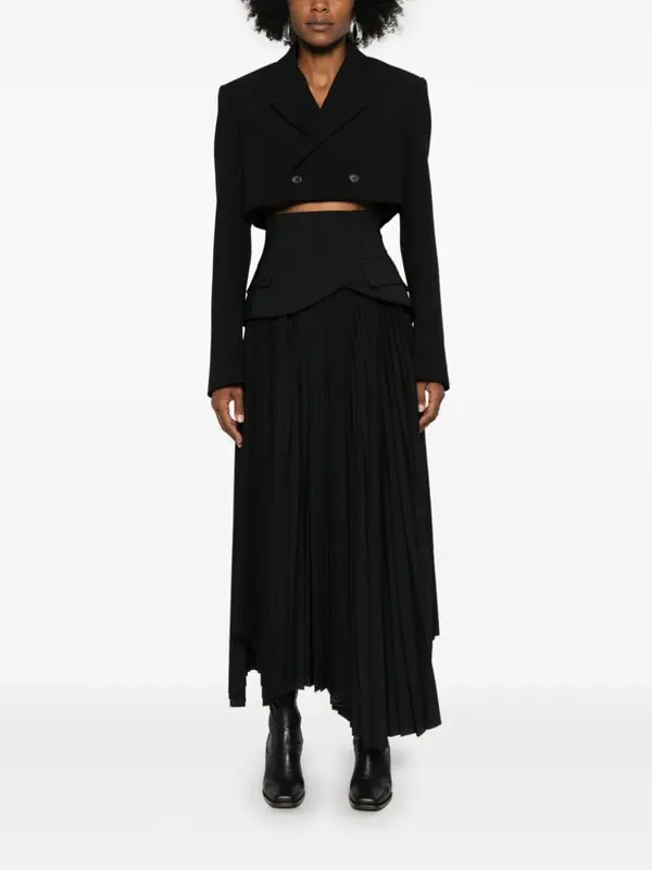 A.W.A.K.E. Mode Pleated Asymmetric Maxi Skirt