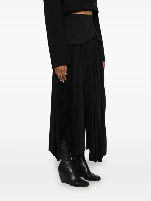 A.W.A.K.E. Mode Pleated Asymmetric Maxi Skirt