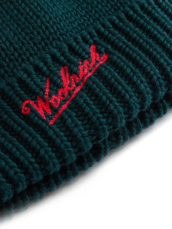 Woolrich Logo-embroidered Beanie - Green