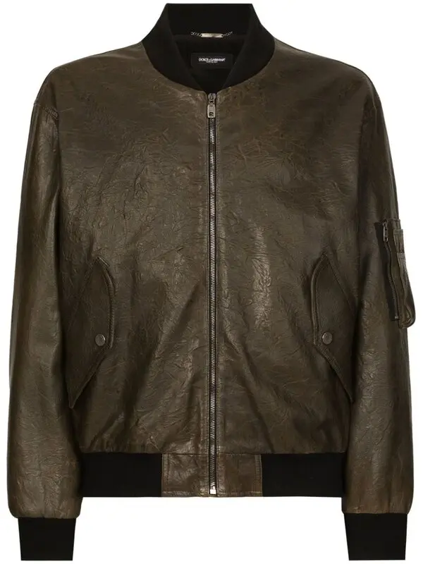 Dolce & Gabbana Leather Jacket - Green