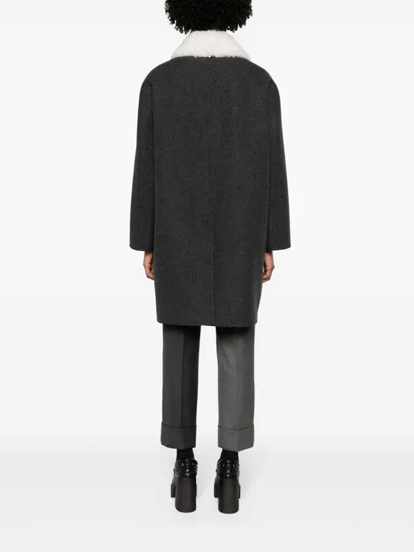 Thom Browne Bal-collar Wool-felt Coat - Grey
