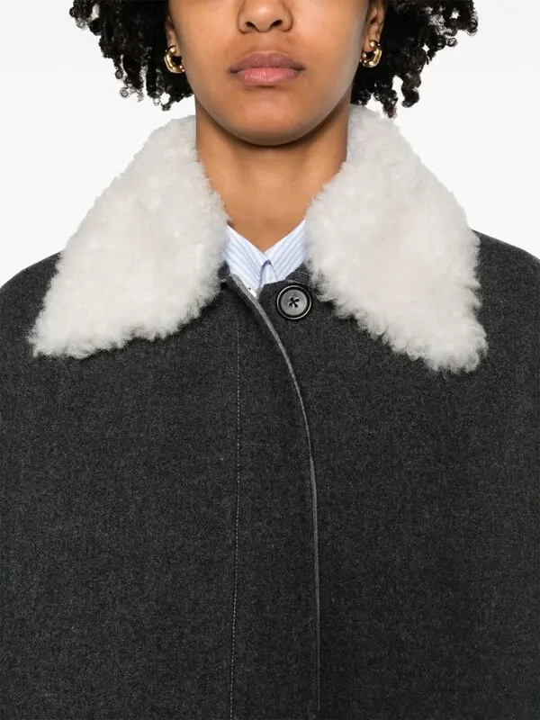 Thom Browne Bal-collar Wool-felt Coat - Grey