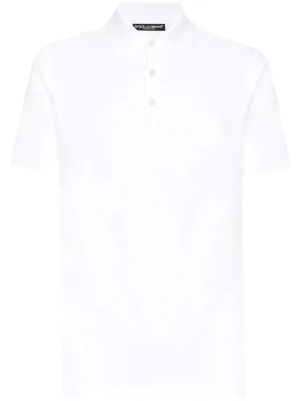 Dolce & Gabbana Cotton-piqué Polo Shirt - White