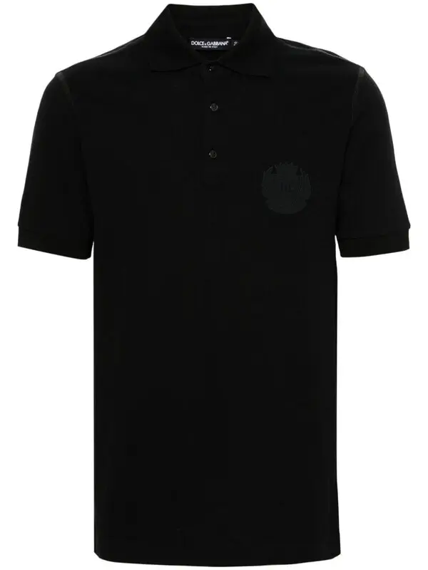 Dolce & Gabbana Logo-embroidered Cotton Polo Shirt
