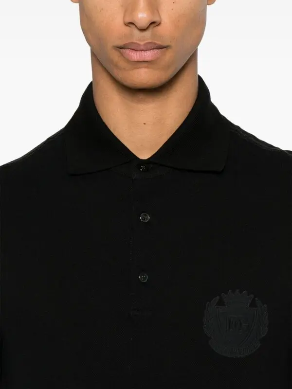 Dolce & Gabbana Logo-embroidered Cotton Polo Shirt