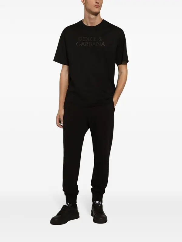 Dolce & Gabbana Logo-embroidered T-shirt - Black