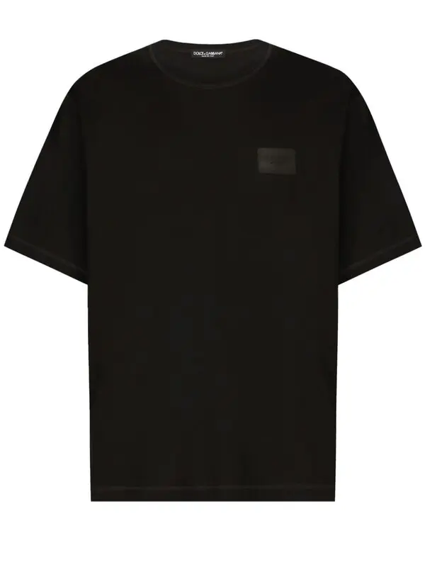 Dolce & Gabbana Branded-tag Cotton T-shirt - Black