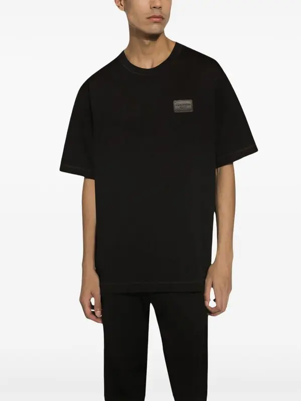 Dolce & Gabbana Branded-tag Cotton T-shirt - Black