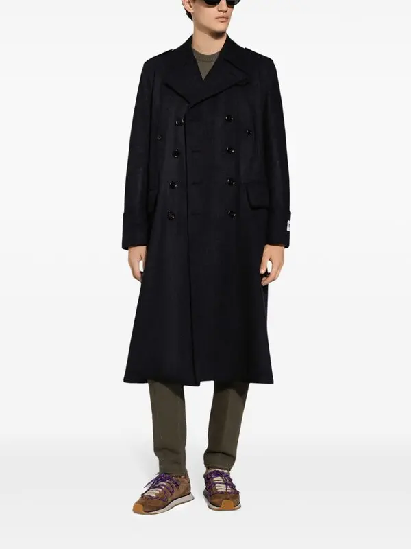 Dolce & Gabbana Double Breasted Buttoned Coat - Black