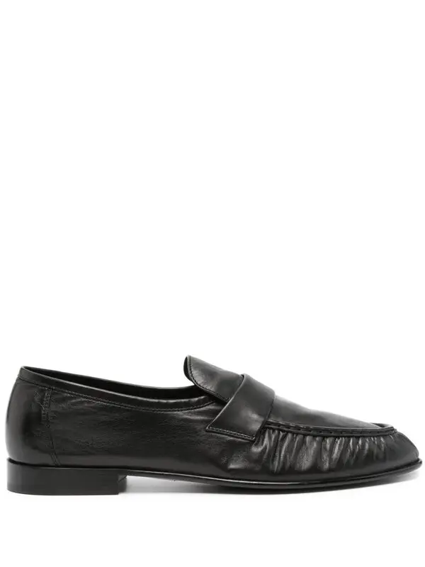 THE ROW Soft Leather Loafers - Black