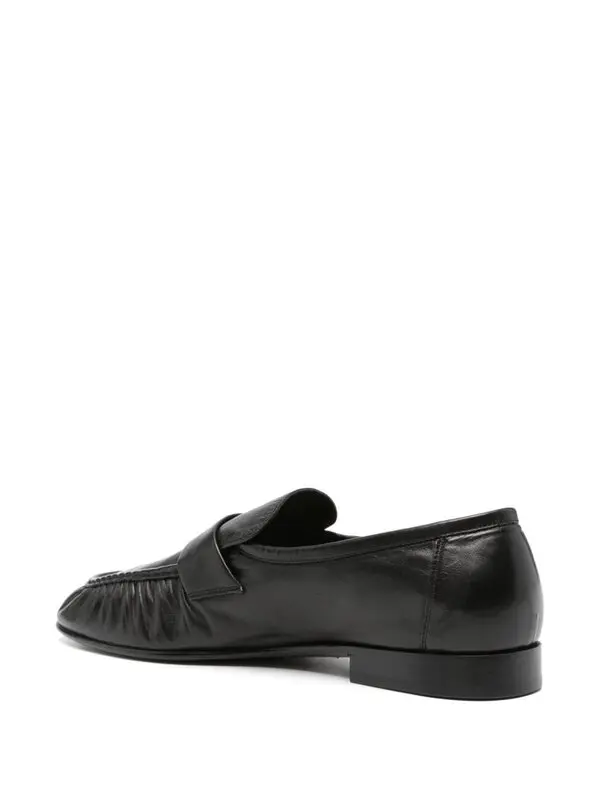 THE ROW Soft Leather Loafers - Black
