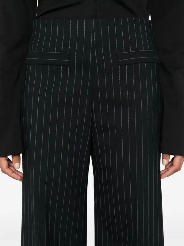 Sandro Chalk-striped Wide-leg Trousers - Black