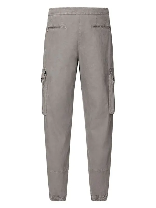 Dolce & Gabbana Cotton Cargo Trousers With Logo Patch - Grey