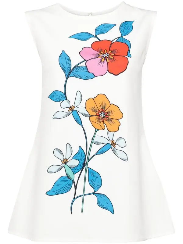 BAMBAH Hibiscus Sleeveless Tunic - White