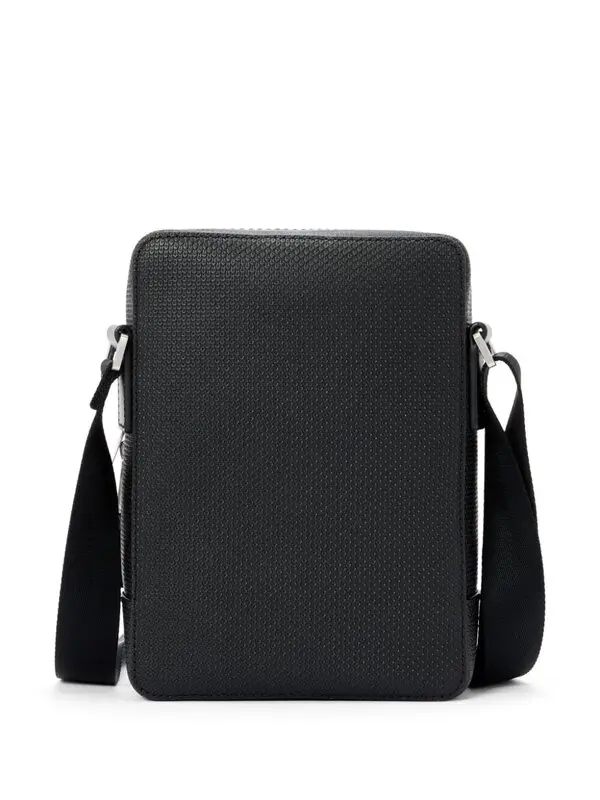 Lacoste Leather Messenger Bag - Black