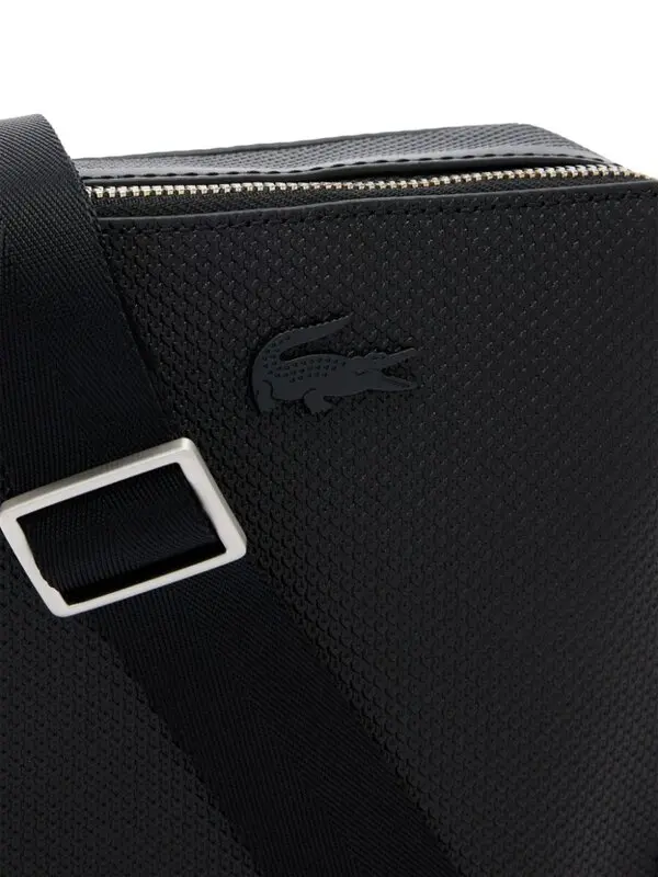 Lacoste Leather Messenger Bag - Black