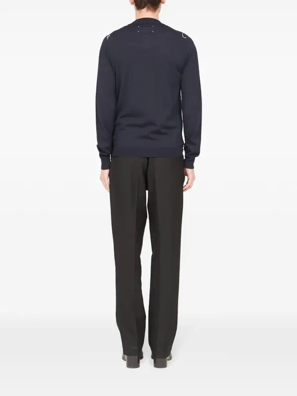 MAISON MARGIELA Ribbed Wool Sweater - Blue