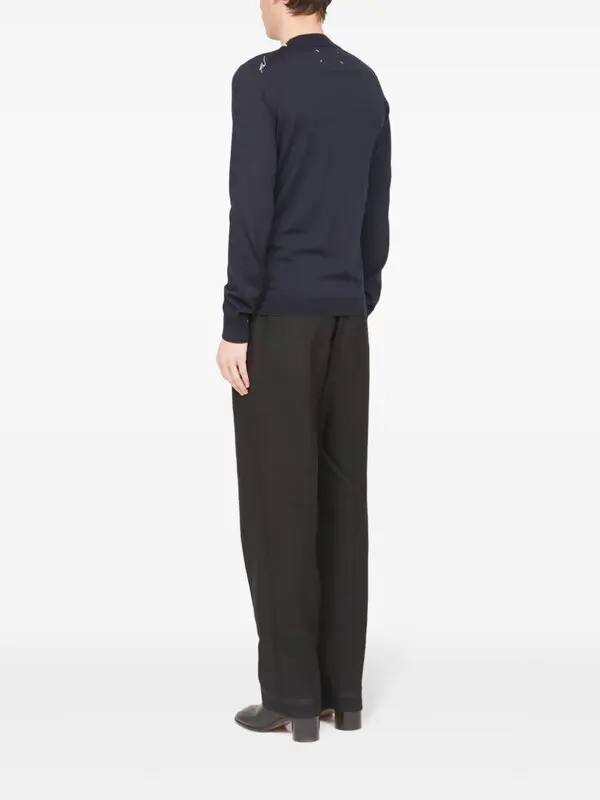 MAISON MARGIELA Ribbed Wool Sweater - Blue