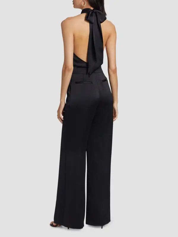 Ramy Brook Tatiana Satin Wide-leg Jumpsuit