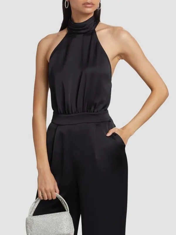 Ramy Brook Tatiana Satin Wide-leg Jumpsuit