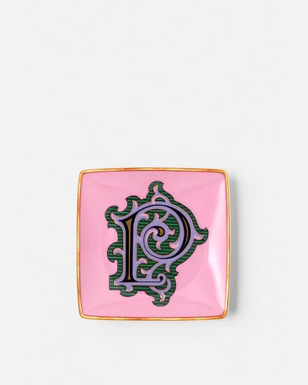 Versace Alphabet P Small Square Plate 12cm - Print