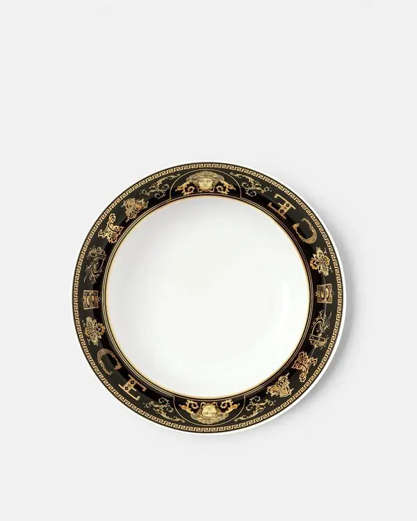 Versace Virtus Gala Deep Plate 22 Cm - Black