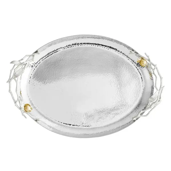 Michael Aram Pomegranate And Gold Tone Oval Tray