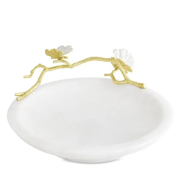 Michael Aram Butterfly Ginkgo Gold Trinket Dish - White