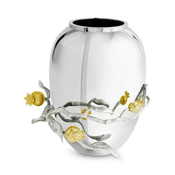 Michael Aram Pomegranate And Gold Medium Vase - Silver