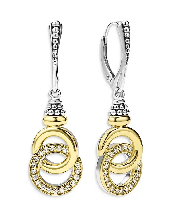 Lagos 18k Yellow Gold & Sterling Silver Diamond Drop Earrings - Gold/silver