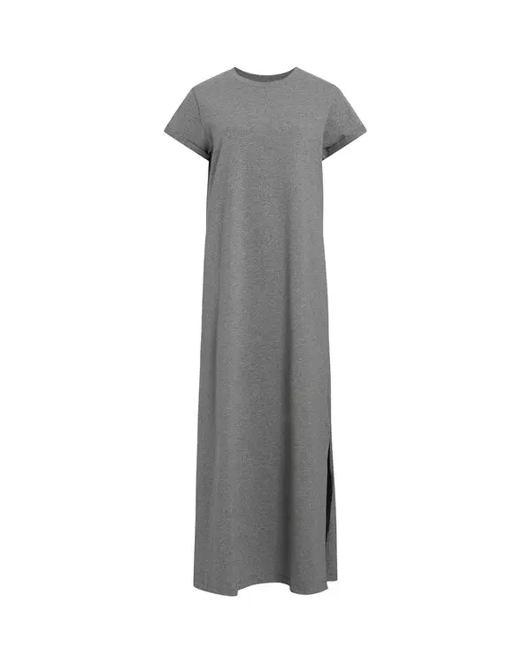 blue maxi silk dress Yvette Slip Maxi Dress With Asymmetrical Hem