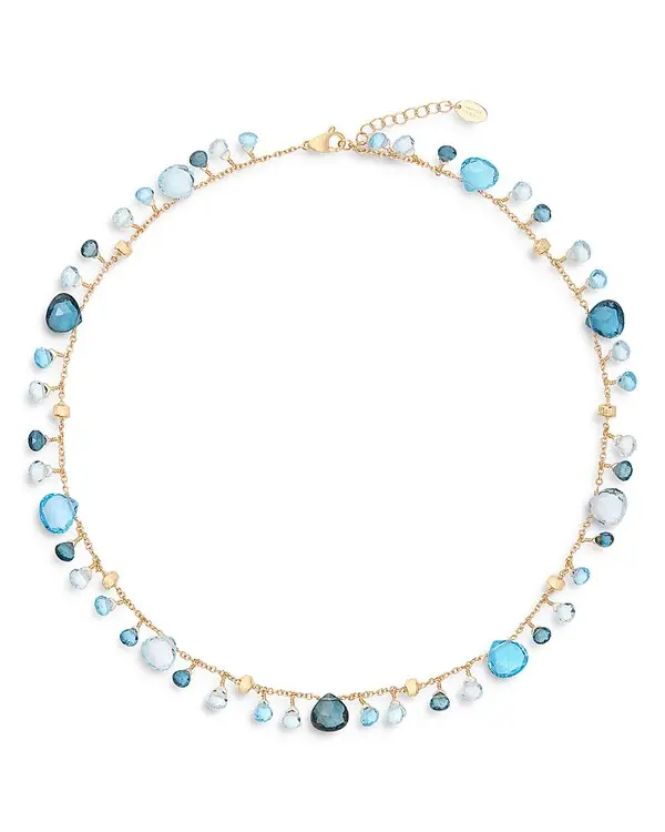 Marco Bicego 18k Yellow Gold Topaz Collar Necklace - Blue/gold