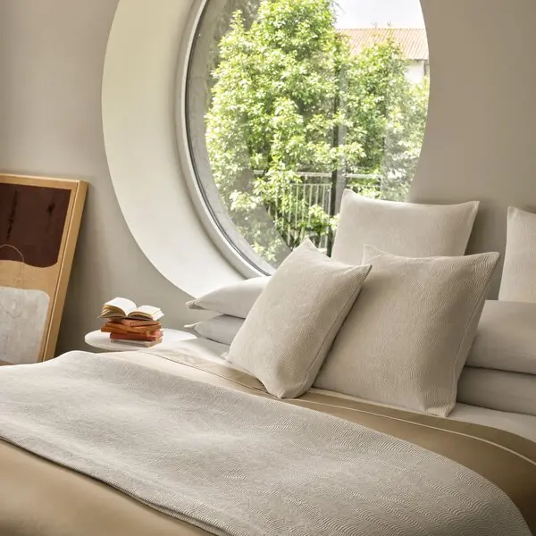 Frette Luxury Cloud Cotton & Silk Bedspread, Queen Exclusive - Milk