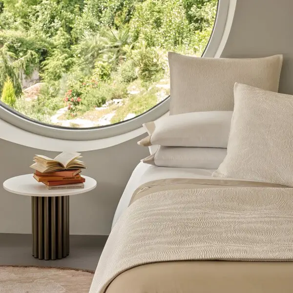 Frette Luxury Cloud Cotton & Silk Bedspread, Queen Exclusive - Milk