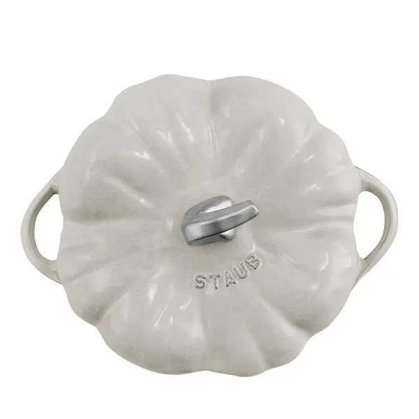 STAUB Cast Iron 3.5 Qt. Pumpkin Cocotte - White Truffle