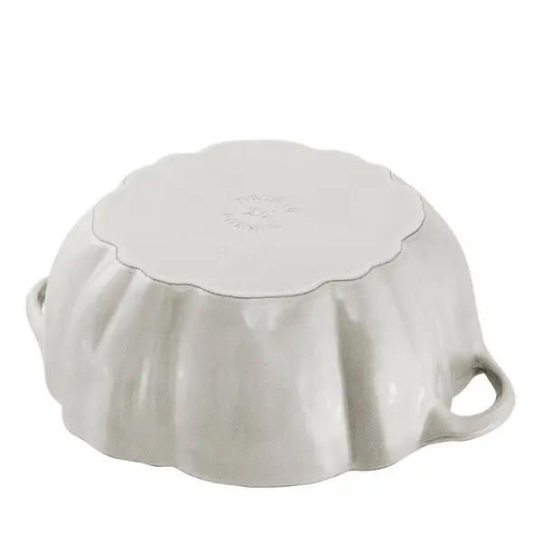 STAUB Cast Iron 3.5 Qt. Pumpkin Cocotte - White Truffle