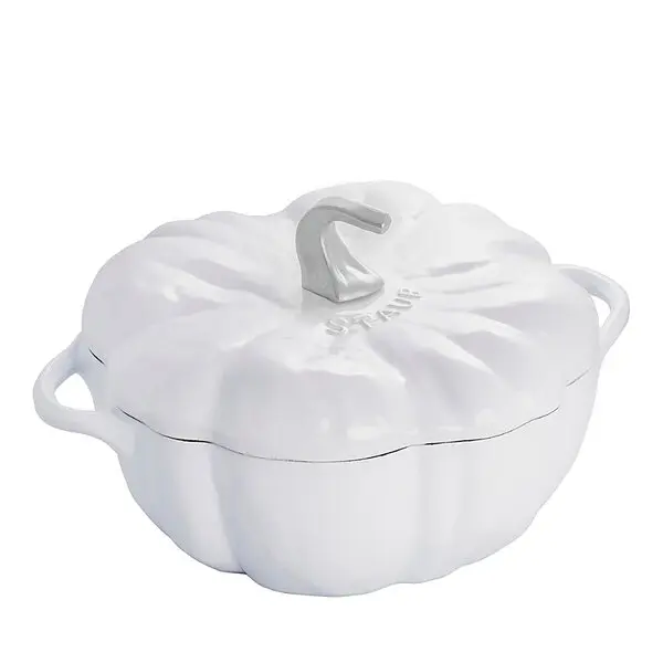STAUB Cast Iron 3.5 Qt. Pumpkin Cocotte - White