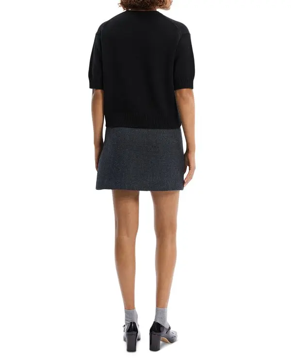 Theory Cashmere Cropped Sweater - Black