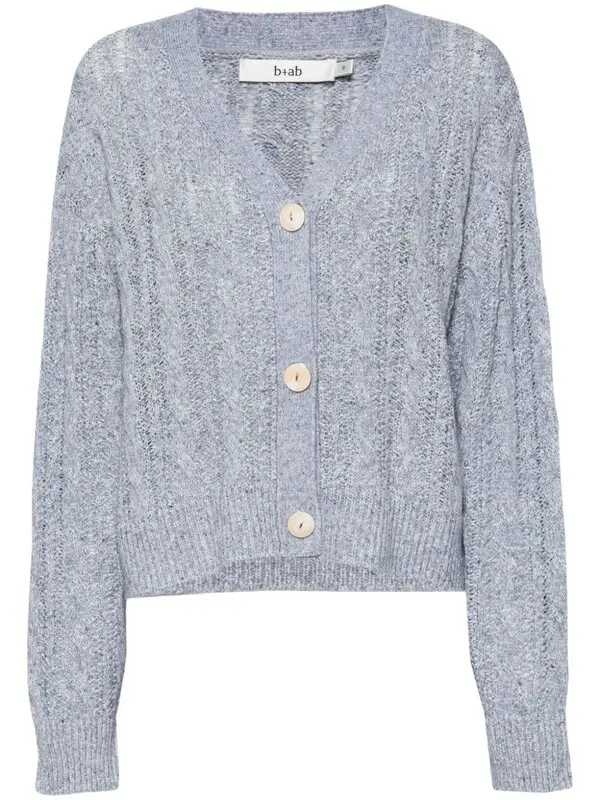 B+AB Cable Knit Cardigan - Blue