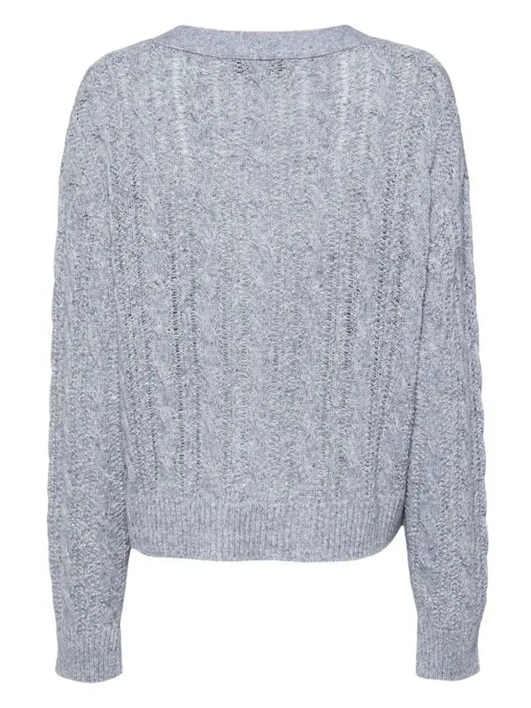 B+AB Cable Knit Cardigan - Blue