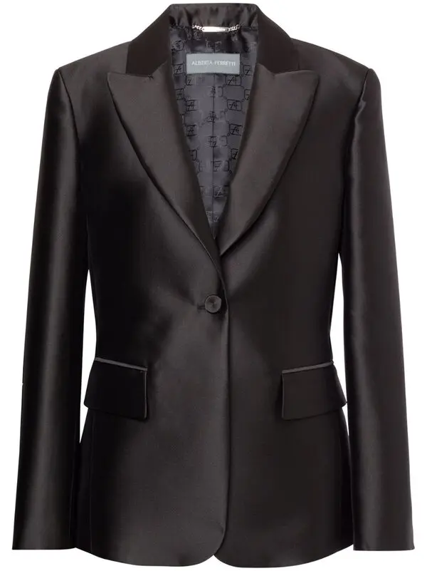 Alberta Ferretti Single-breasted Satin Blazer