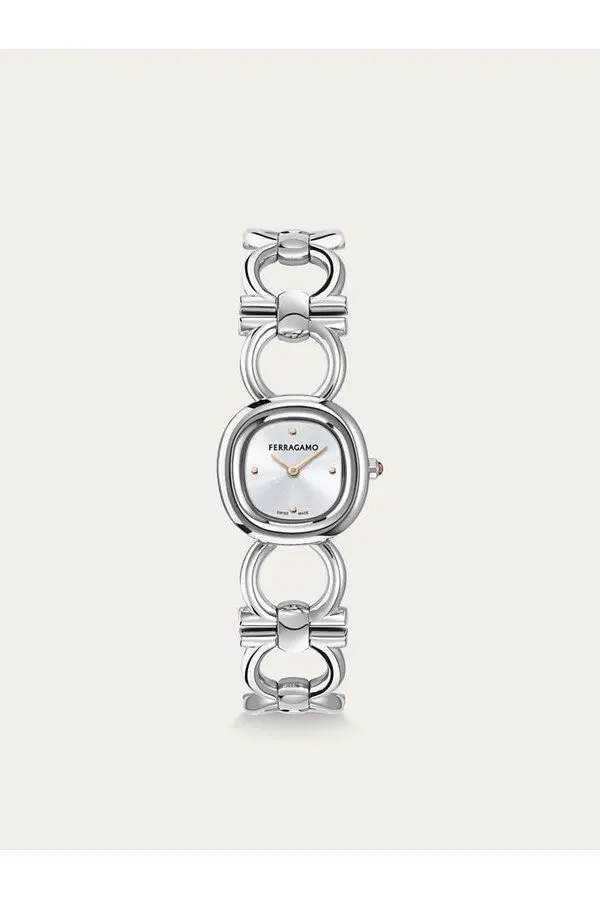 FERRAGAMO Double Gancini Watch - Silver